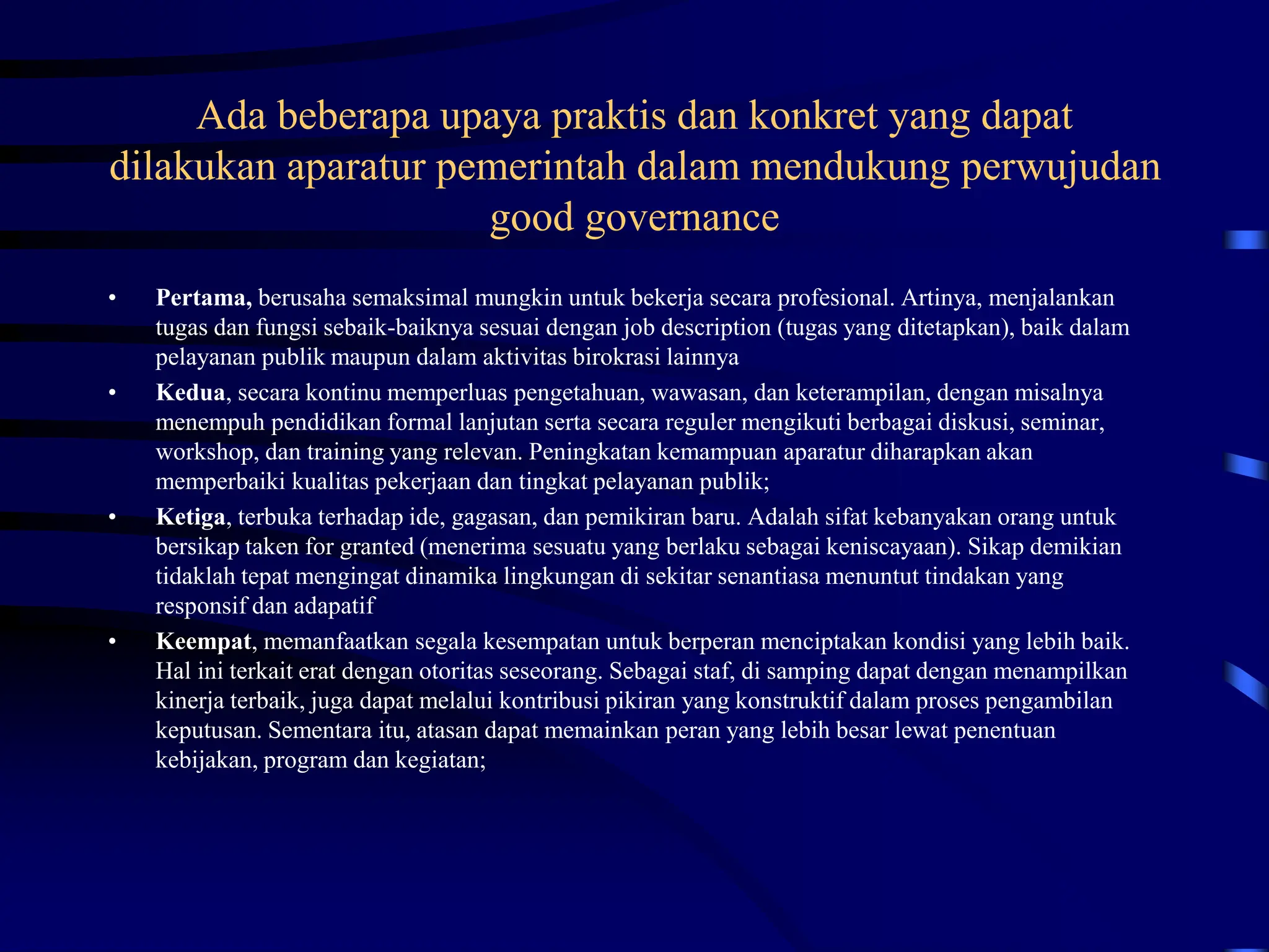 Penerapan prinsip GOOD GOVERNANCE dalam sektor publik | PPT