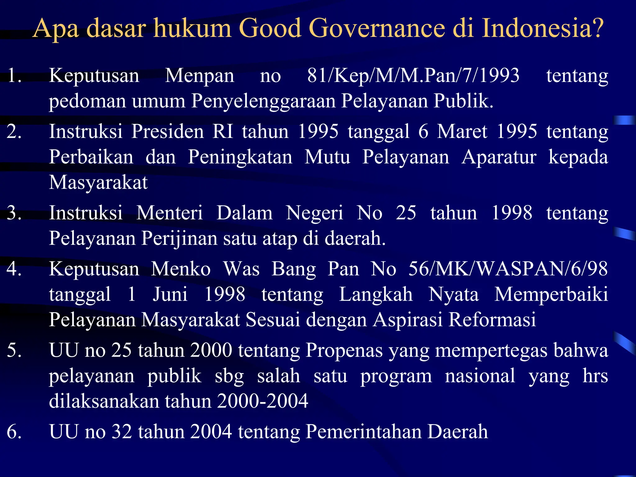 Penerapan prinsip GOOD GOVERNANCE dalam sektor publik | PPT