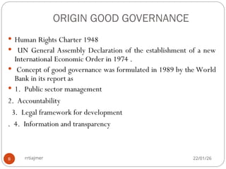 Good Governance: Definition, types and significance | PPT