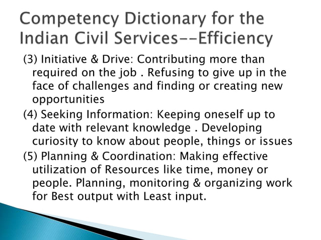 Good governance & competency dictionary for civil services | PPT