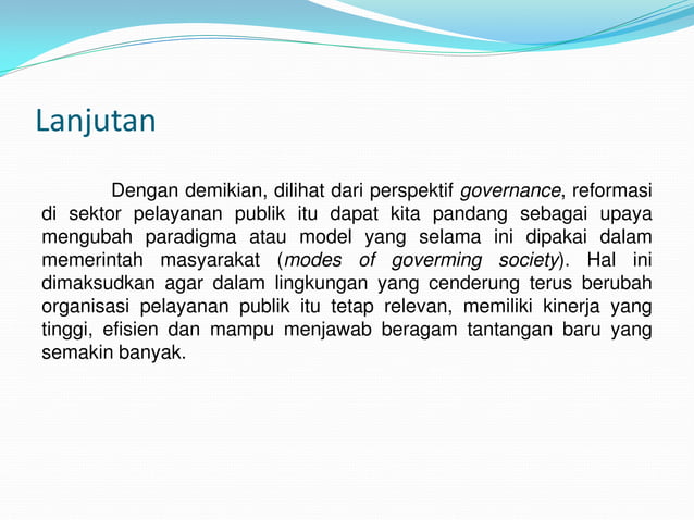 Good Governance dan Pelayanan Publik | PDF