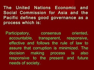 Good governance & development | PPT