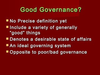 Good governance & development | PPT