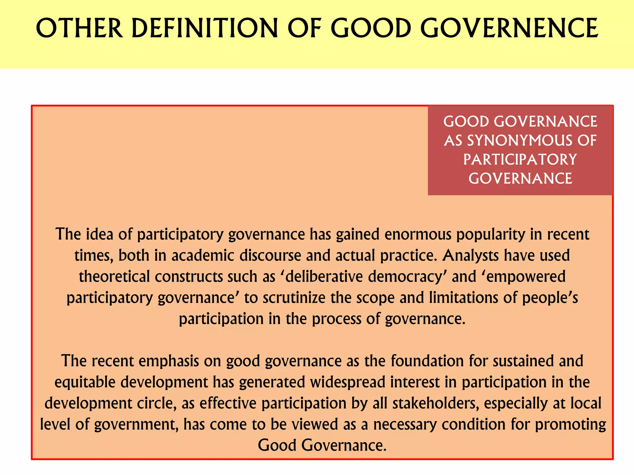 GOOD GOVERNANCE | PPTX