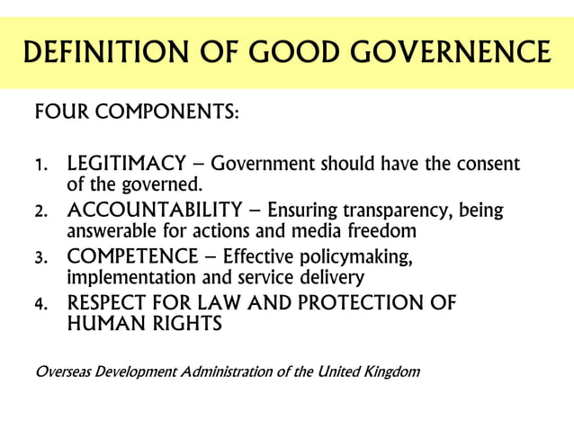GOOD GOVERNANCE | PPTX | Civic affairs | Politics