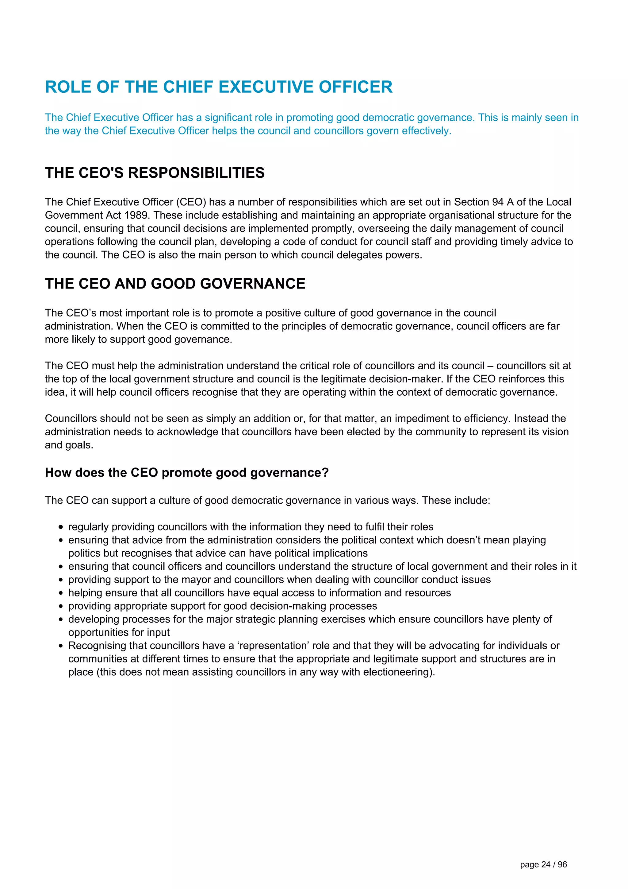 Good Governance Guide for Local Government | PDF
