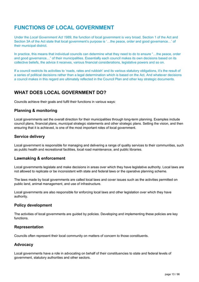 Good Governance Guide for Local Government | PDF