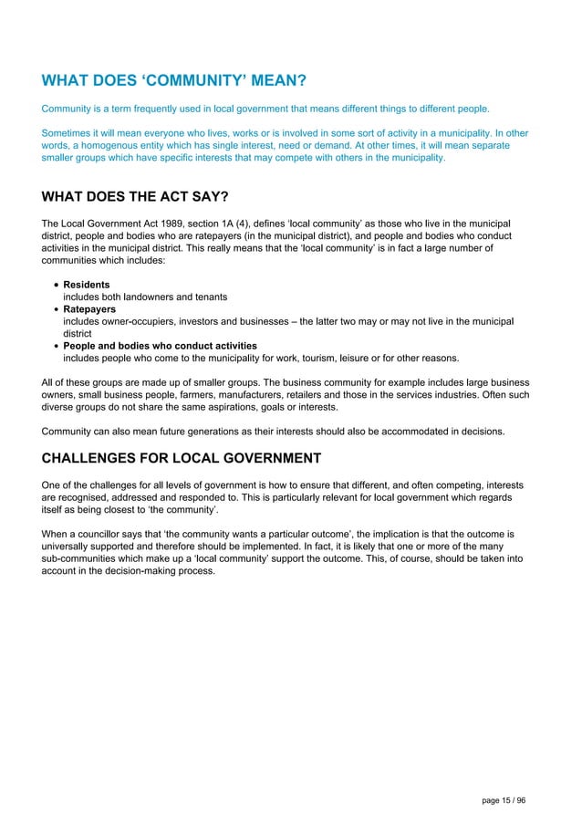 Good Governance Guide for Local Government | PDF