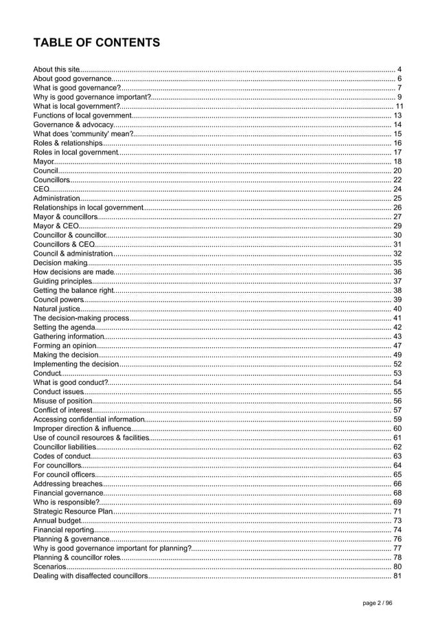 Good Governance Guide for Local Government | PDF