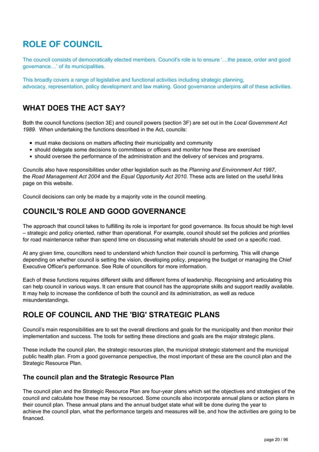 Good Governance Guide for Local Government | PDF