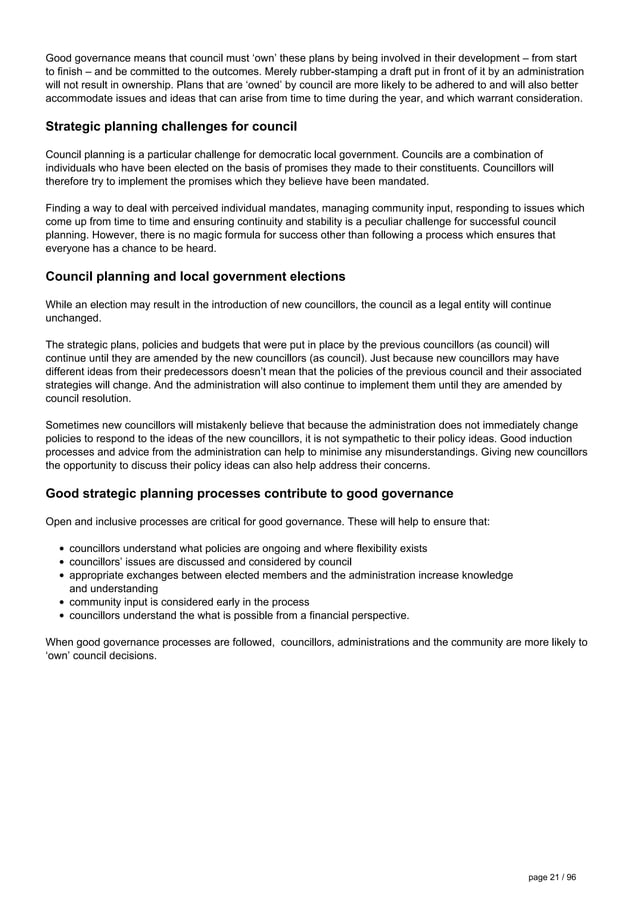 Good Governance Guide for Local Government | PDF