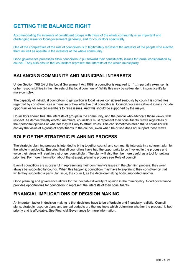 Good Governance Guide for Local Government | PDF