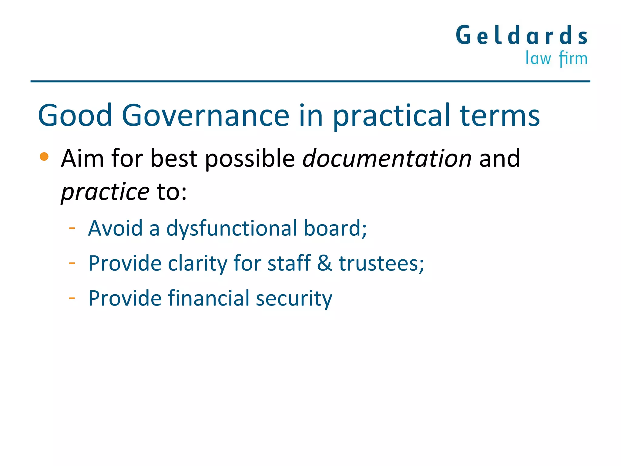 The practicalities of good governance | PPT