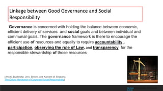 Linkages of Good governance social responsibility | PPTX