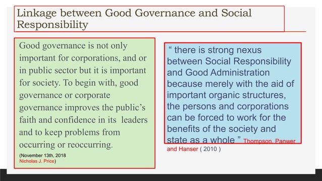 Linkages of Good governance social responsibility | PPTX | Political ...