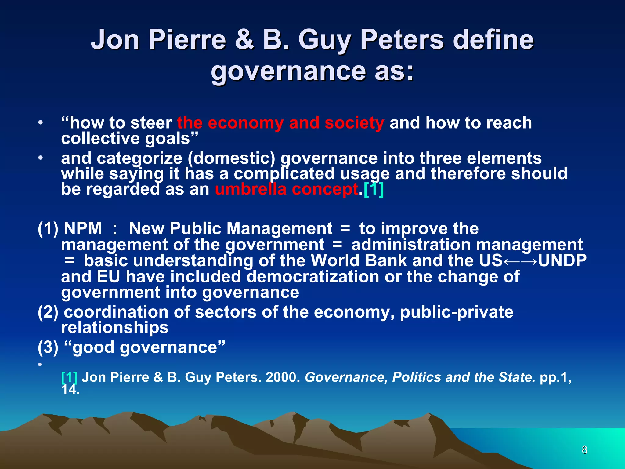Good governance theory and practice08 | PPT