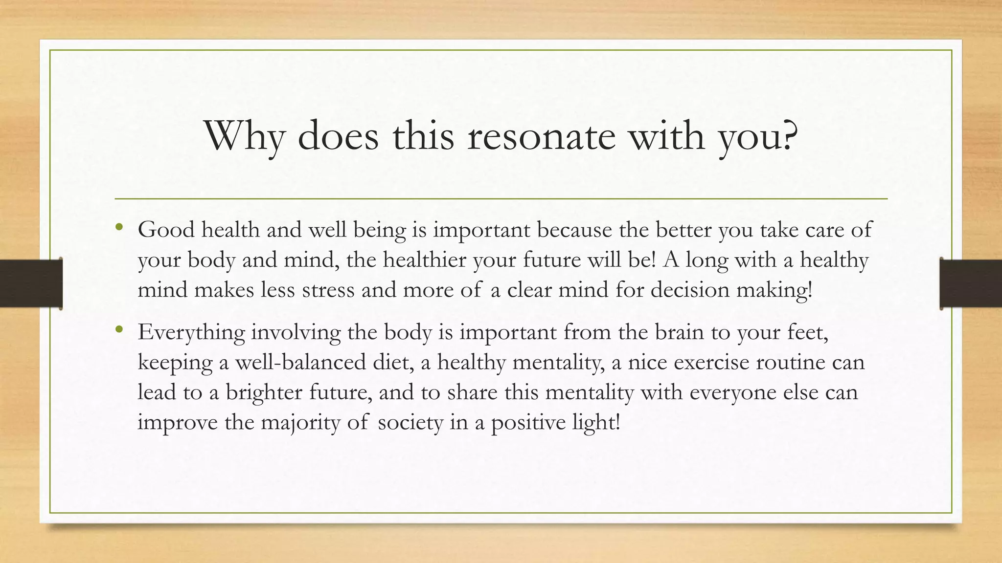 Good health and well being | PPTX