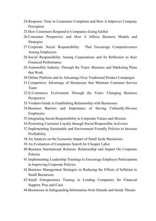 Good Ideas for MBA Capstone Projects | PDF