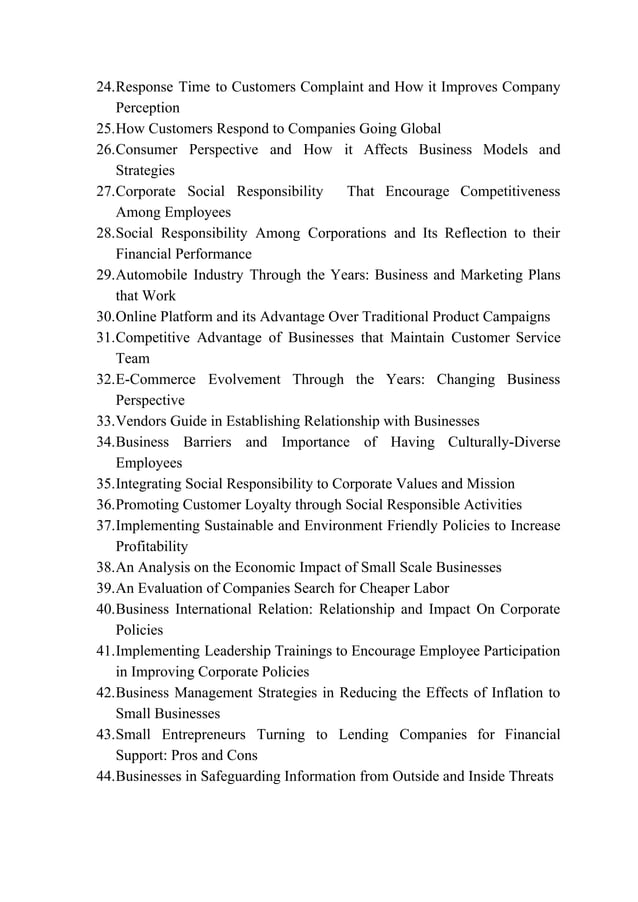 Good Ideas for MBA Capstone Projects | PDF | Business Administration | Business