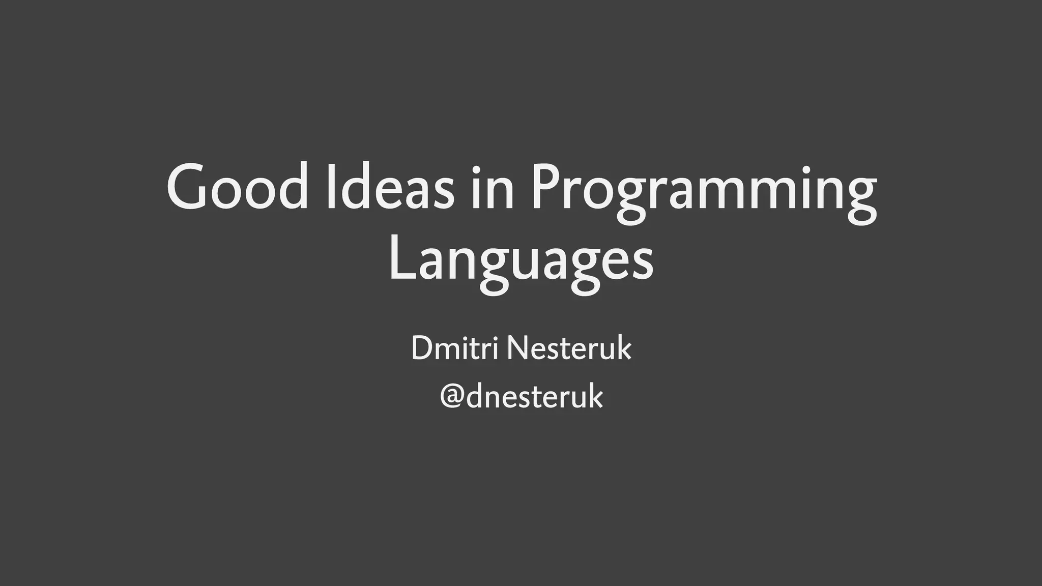 Good Ideas in Programming Languages | PPT