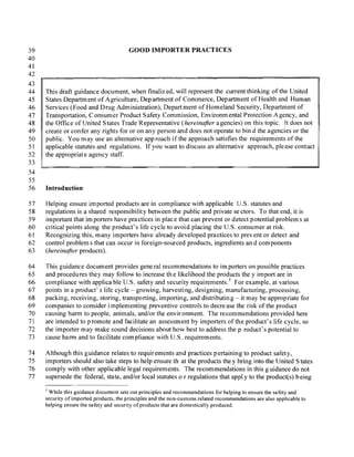 Good Importer Practices | PDF