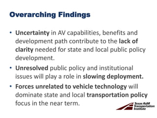 Automated Vehicles and Public Policy: State and Local Perspectives | PPT
