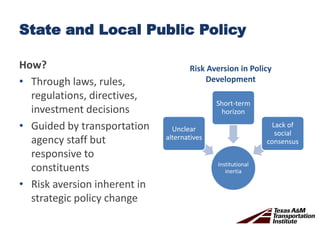 Automated Vehicles and Public Policy: State and Local Perspectives | PPT