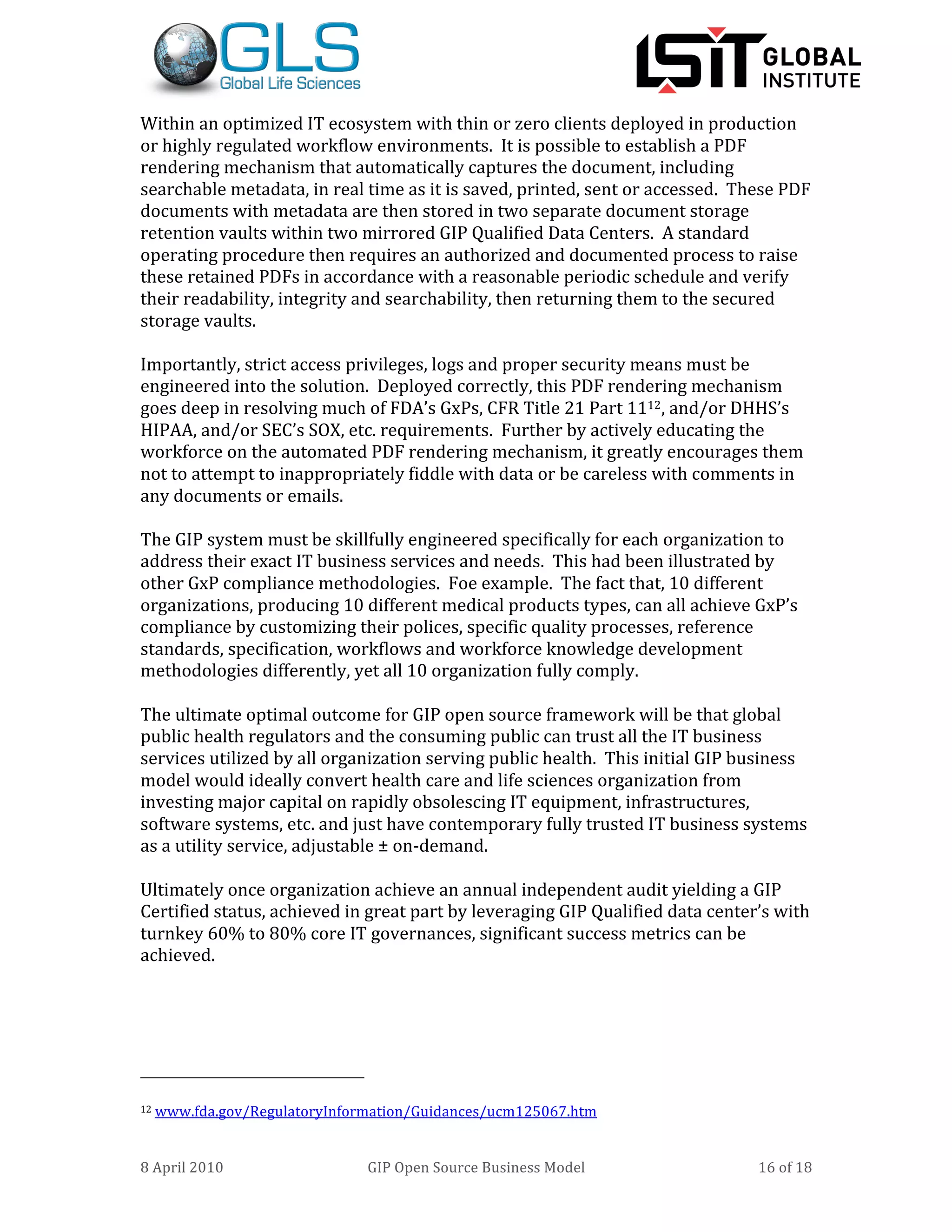 Good Informatics Practices Business Model For Cloud | PDF