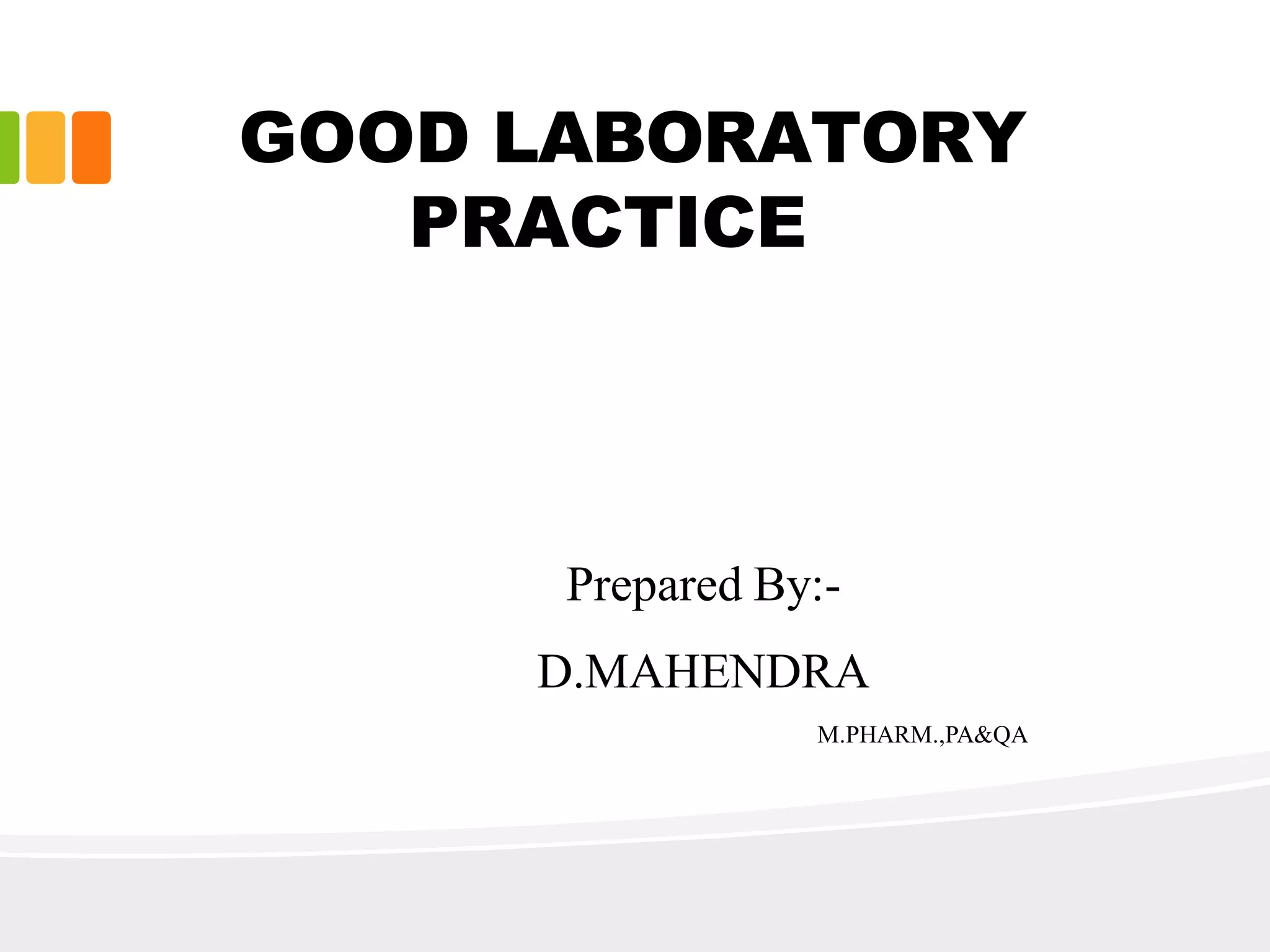 Good laboratory practice | PDF