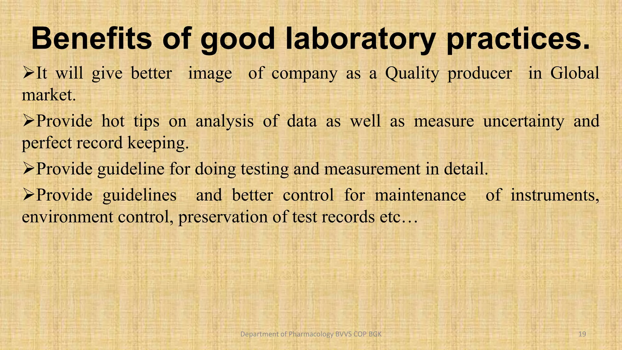 Good laboratory practice | PPTX