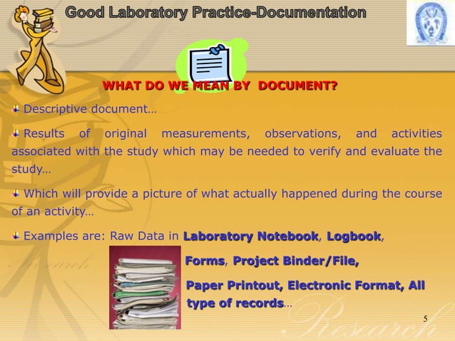 Good Laboratory Practice Documentation | PPTX