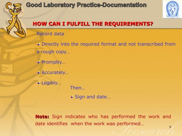 Good Laboratory Practice Documentation | PPTX