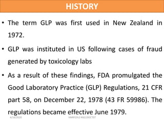 Good laboratory practice guidelines. GLP IN INDIA. | PPTX
