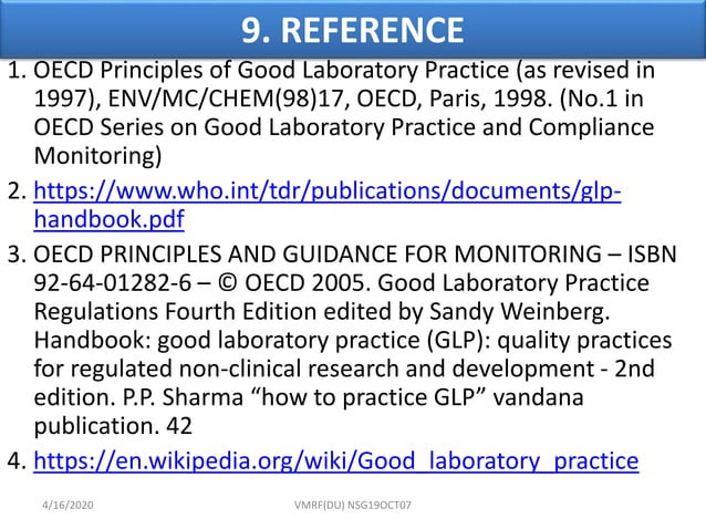 Good laboratory practice guidelines. GLP IN INDIA. | PPTX | Educational ...