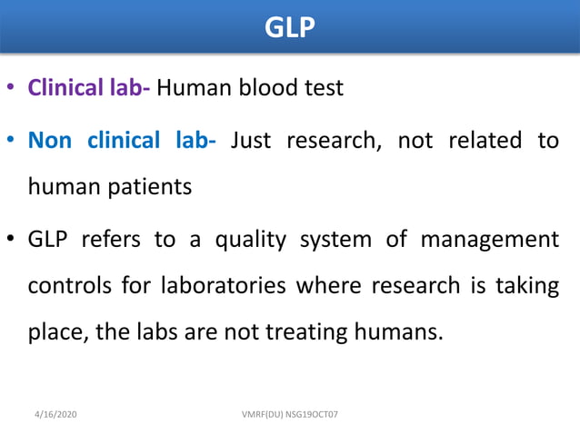 Good laboratory practice guidelines. GLP IN INDIA. | PPTX | Educational ...