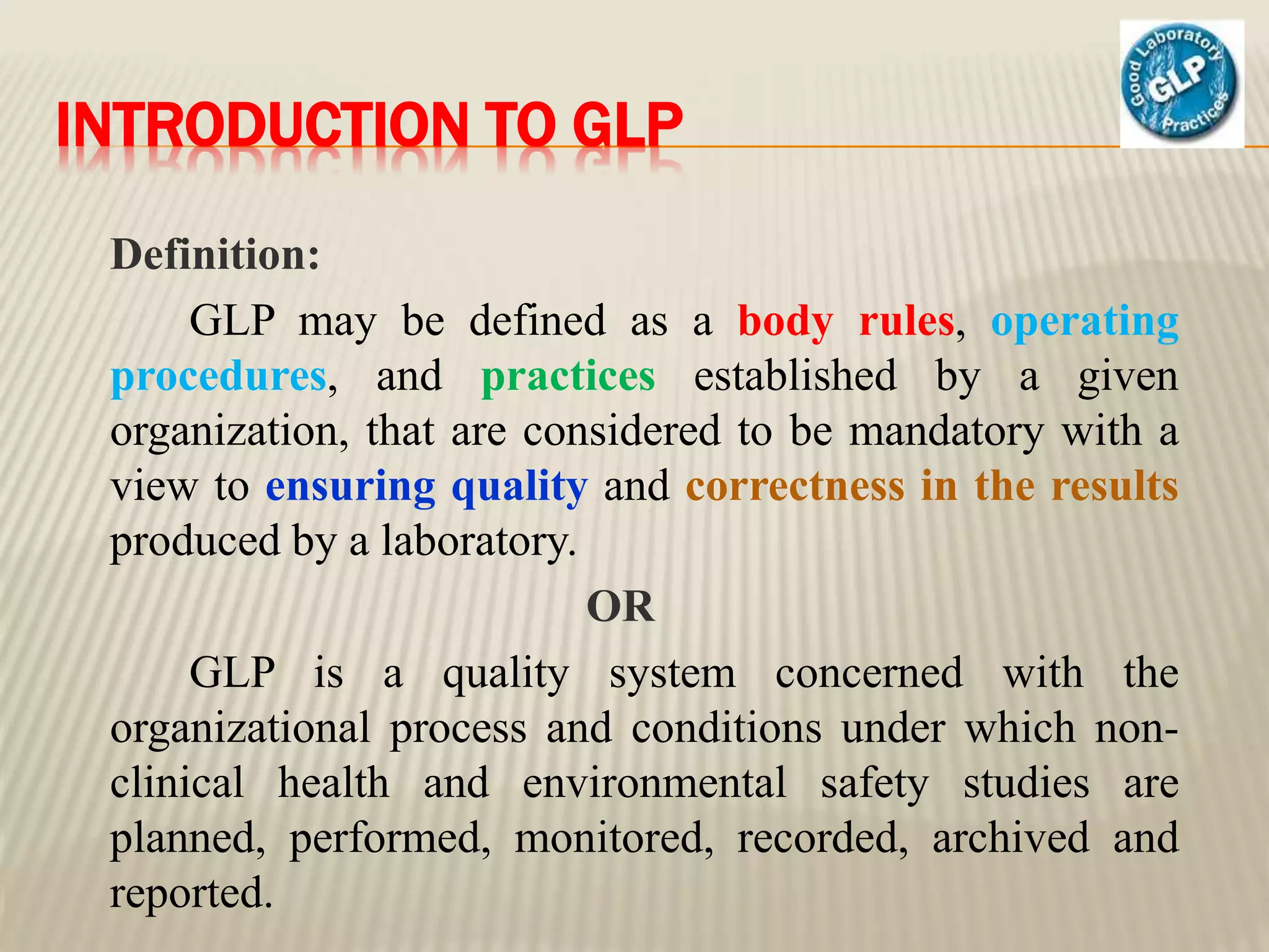 Good laboratory practices of pharmaceuticals | PPTX