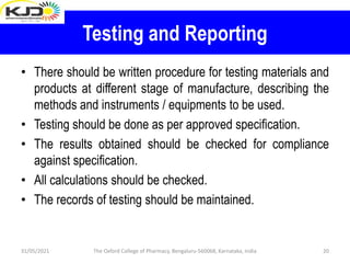Good laboratory practices for pharmaceuticals and biopharmaceuticals | PPTX
