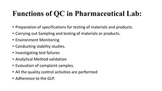 Good laboratory practices in a pharmaceutical lab 1 | PPTX