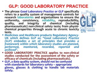 Good lab practices (GLP) | PPT