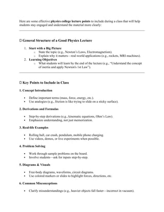 Good Lecture points for Effective Teaching | DOCX