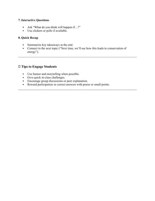 Good Lecture points for Effective Teaching | PDF