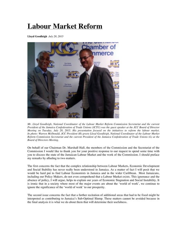 Labour Market Reform L Goodleigh JCC Board | PDF | Free Download