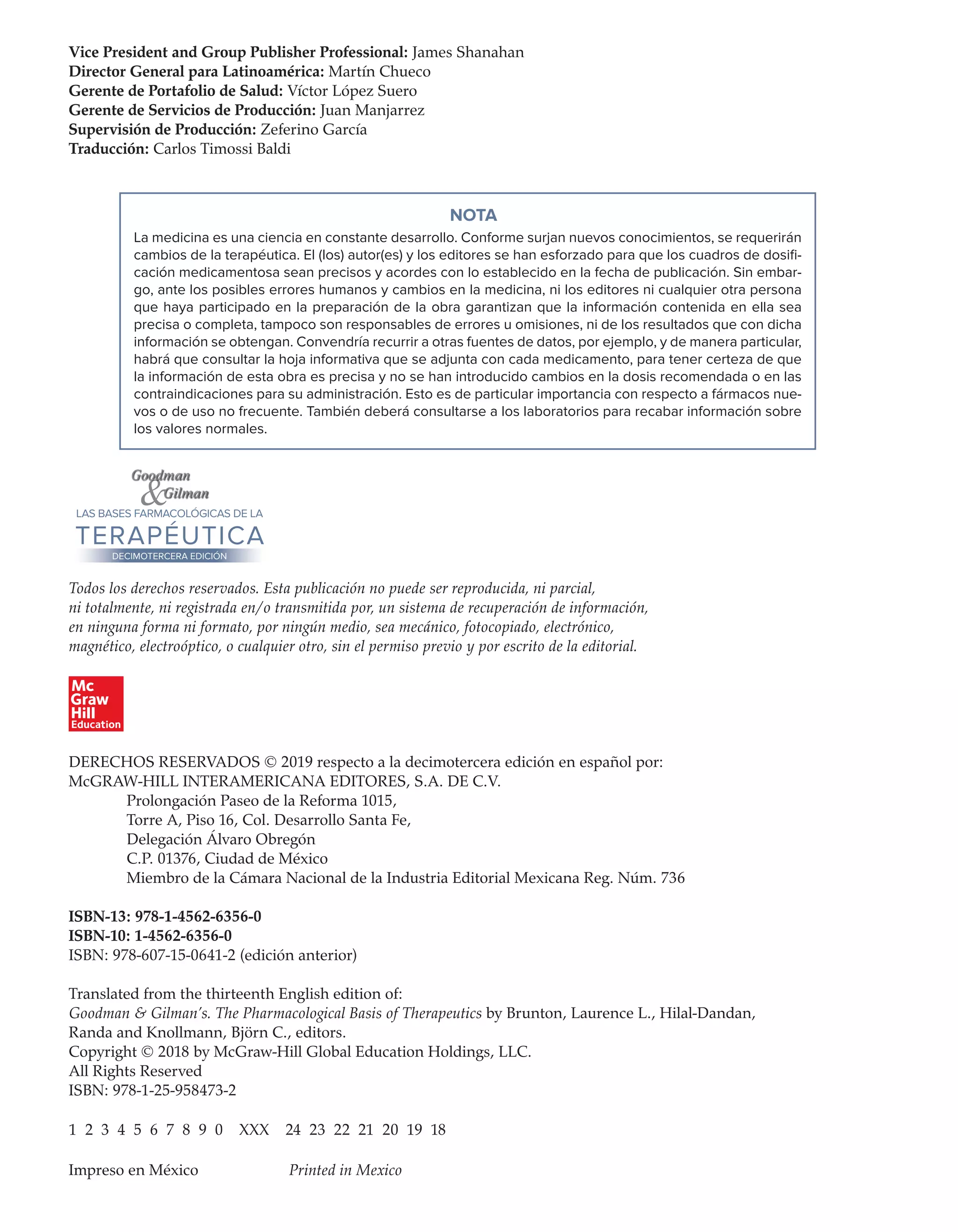 Goodman & Gilman. Las Bases Farmacologicas de la Terapeutica 13a ...