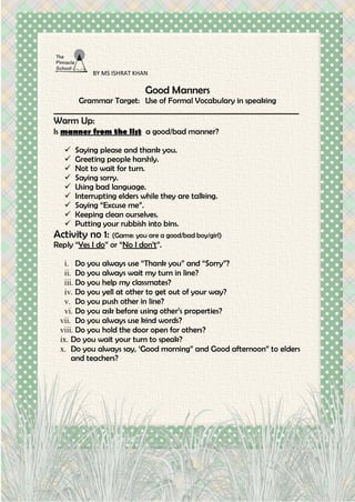 Good manners | PDF