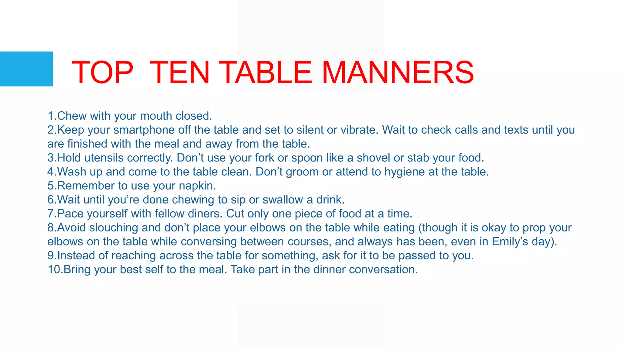 Good manners and etiquette | PPTX