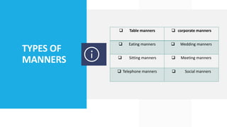 Good manners and etiquette | PPTX