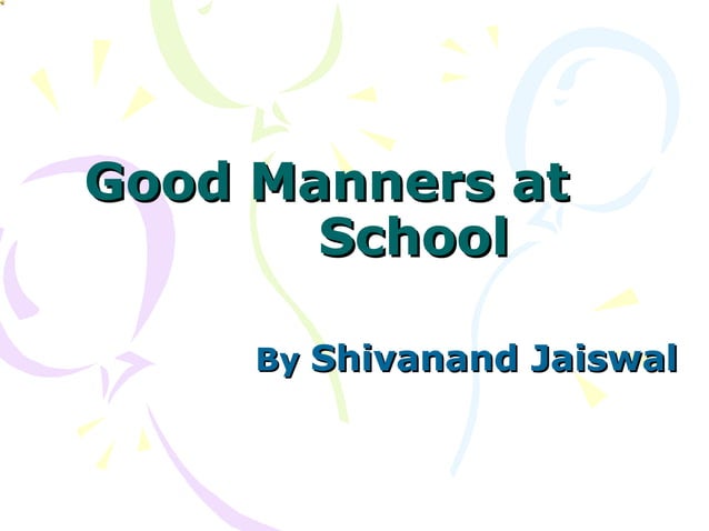 Good manners at school | PPT