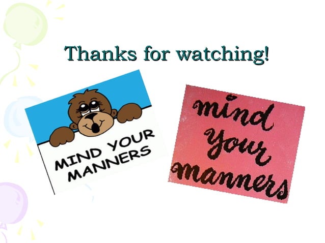 Good manners at school | PPT