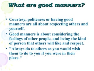 Good manners at school | PPT