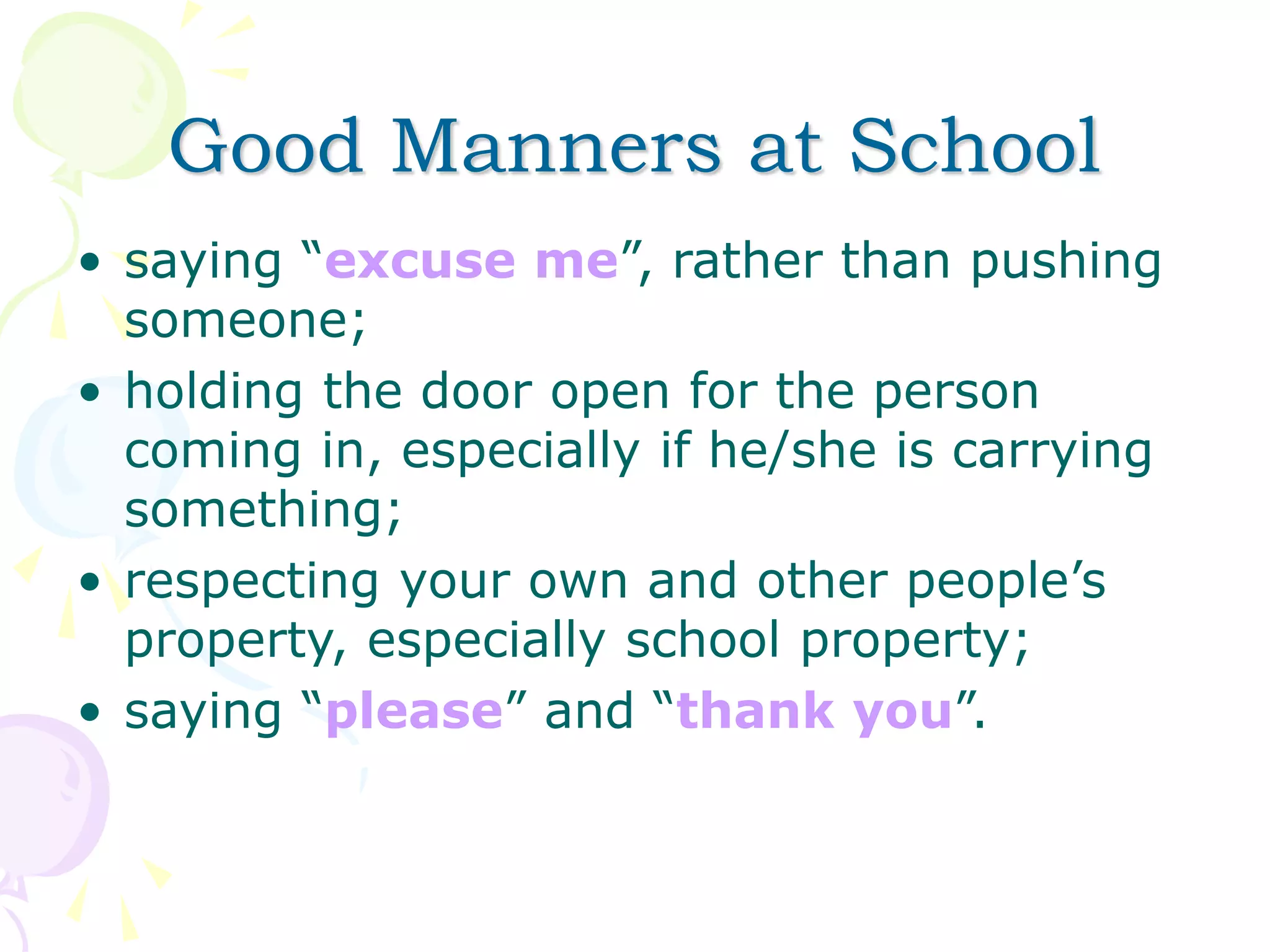 Good Manners at School.ppt